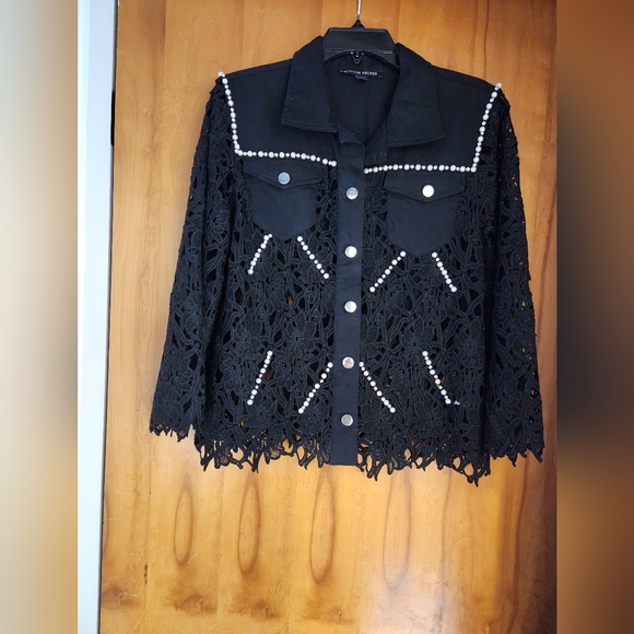 Boston Proper | Jackets & Coats | Boston Proper Black Lace Western ...